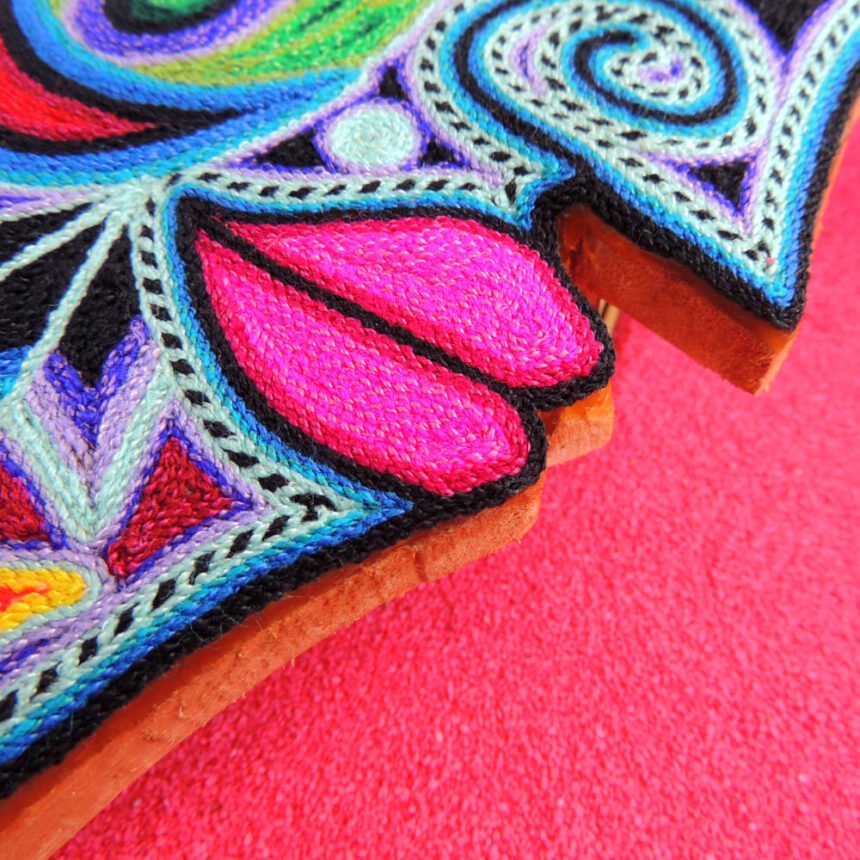 Huichol Art Yarn Painting Moon – coRa mexico